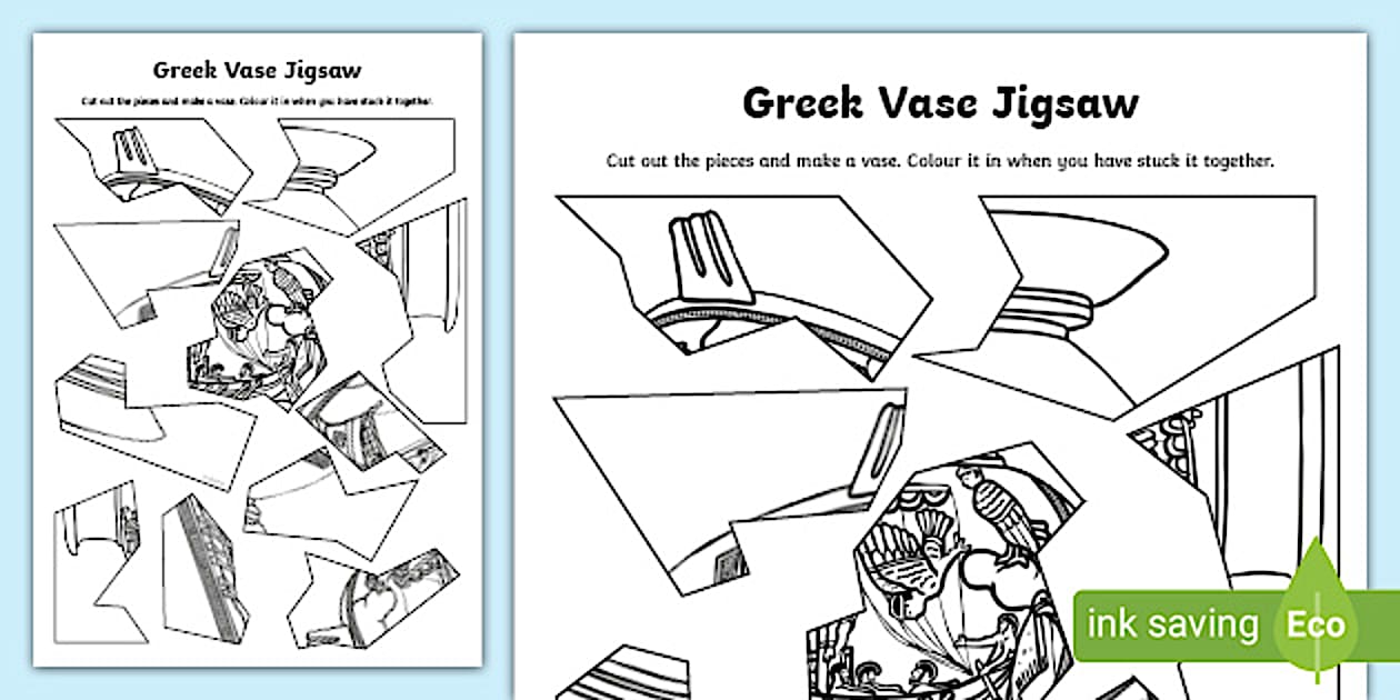 Greek Vase Jigsaw (teacher made) - Twinkl
