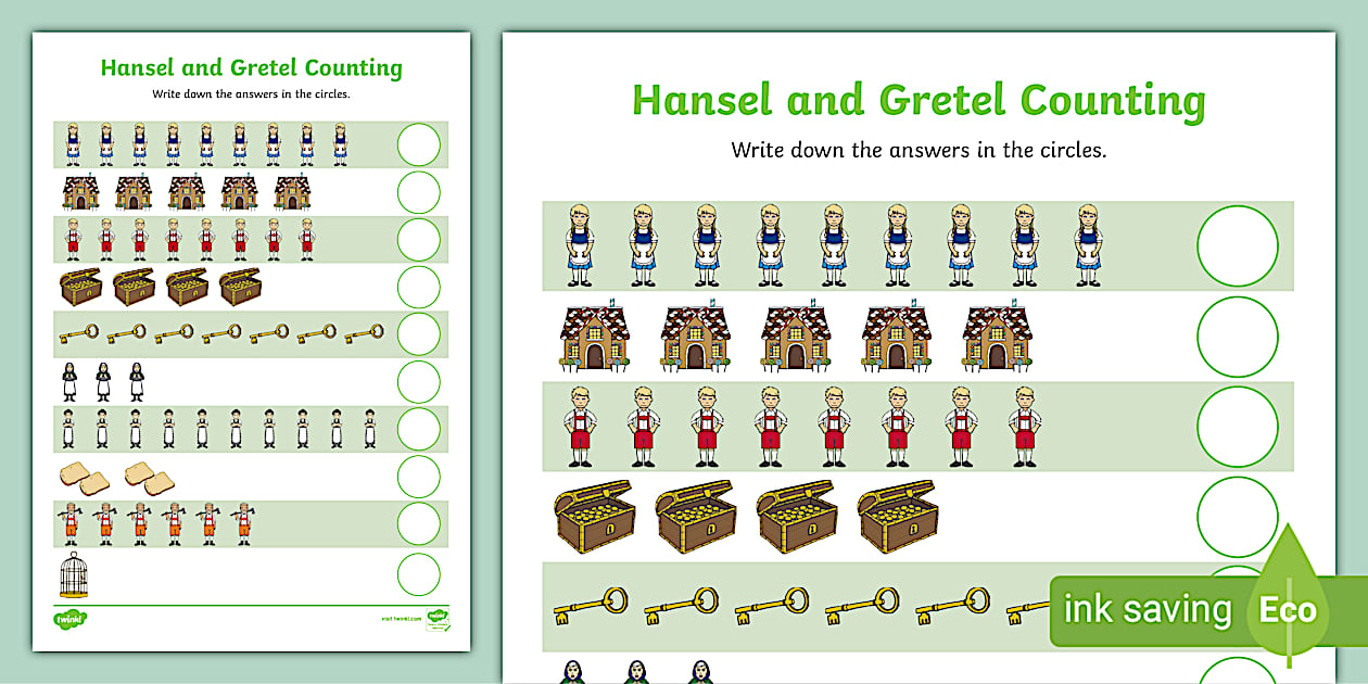 Hansel and Gretel Counting Sheet (teacher made) - Twinkl