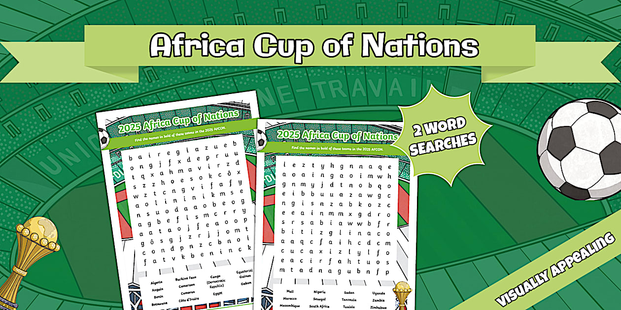 Africa Cup of Nations Word Search - KS2 - Twinkl