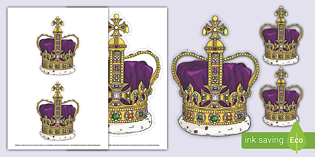 Coronation Crown Display Cut-Out (teacher made) - Twinkl