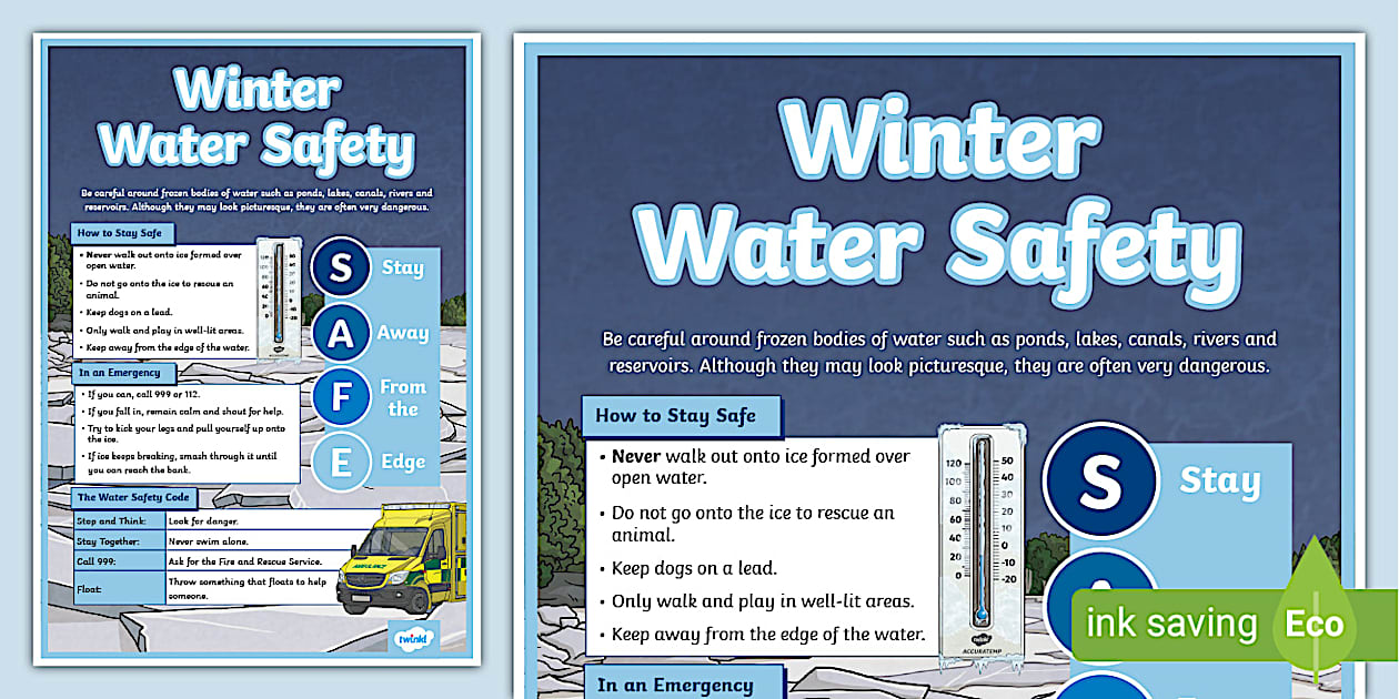 Winter Water Safety Poster KS2 (teacher made) - Twinkl