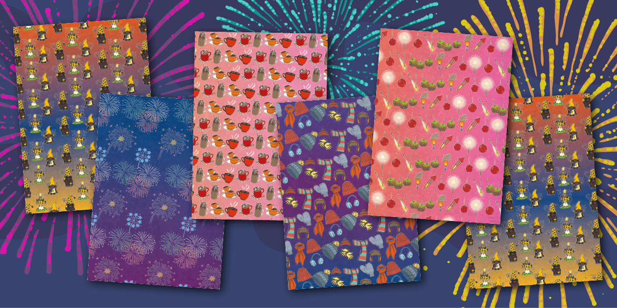 Bonfire Night Pattern Posters Pack (teacher made) - Twinkl