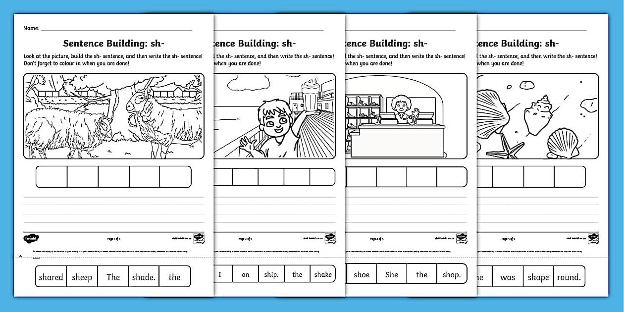 Phonics Sentence Building: sh- - Twinkl