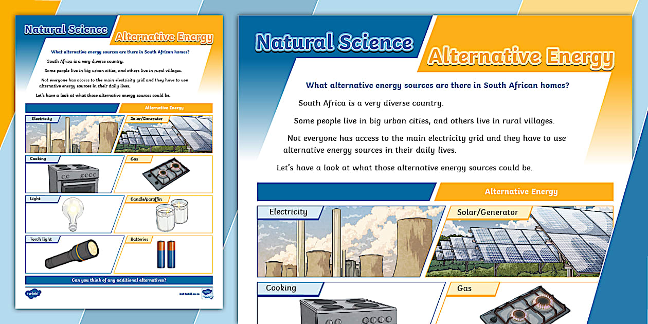 Grade 4 Natural Science: Alternative Energy: Information