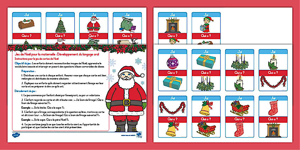 Jeu de Noël pour la maternelle : développement du langage oral