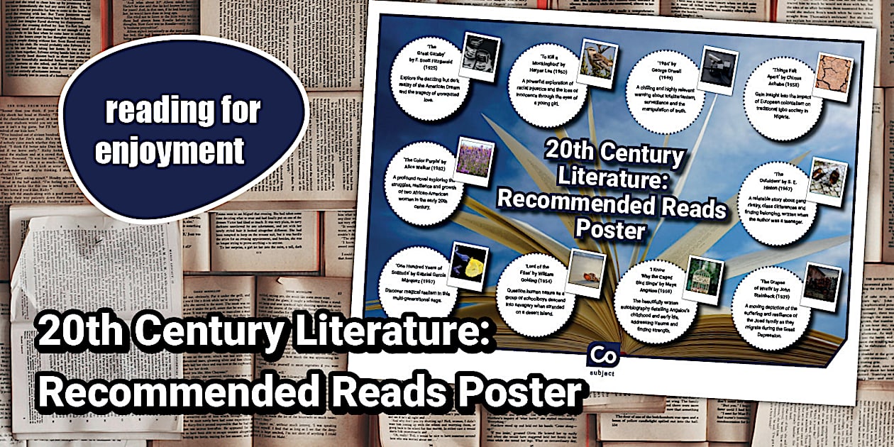 20th Century Literature: Recommended Reads Poster