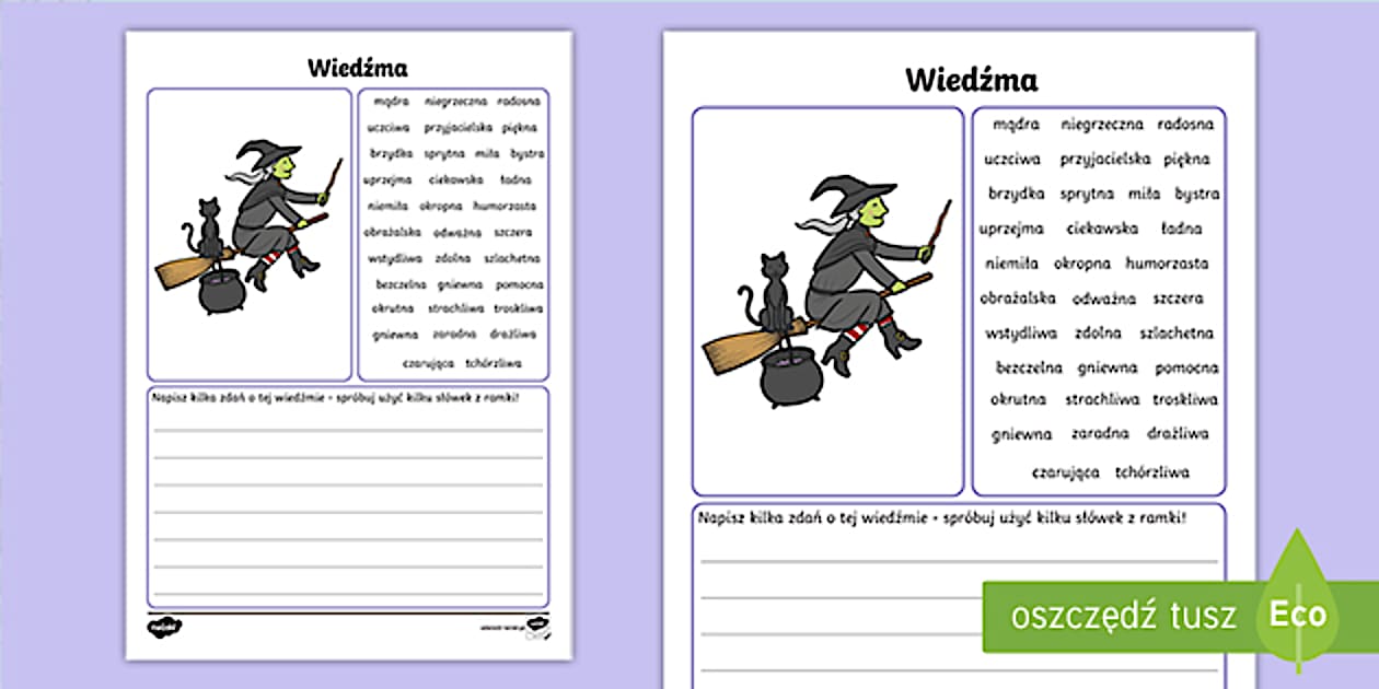 Wiedźma: Opis Postaci - Karta Pracy (teacher made) - Twinkl