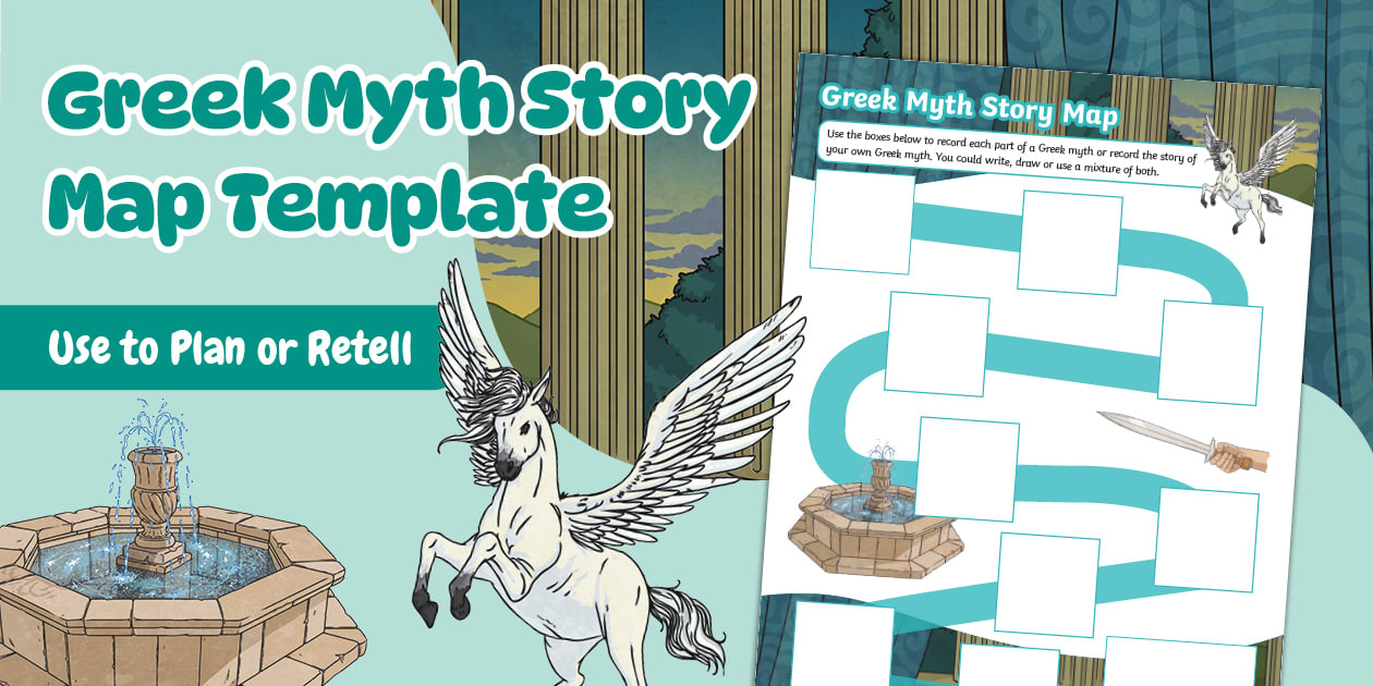 Greek Myth Story Map Template - KS2 English