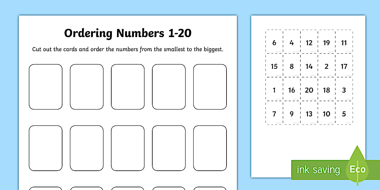 Ordering Numbers Game 1 to 20 (teacher made) - Twinkl
