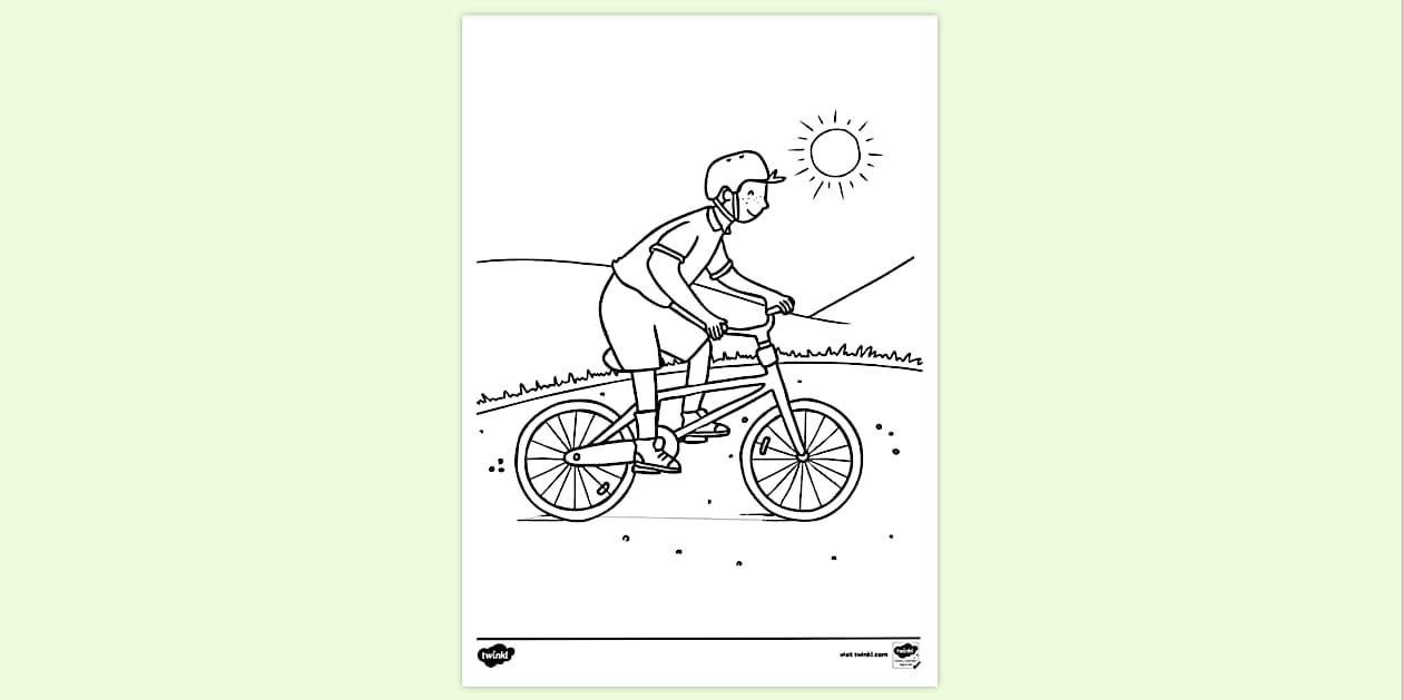 Cycling Colouring Page | Colouring Sheets (teacher made)
