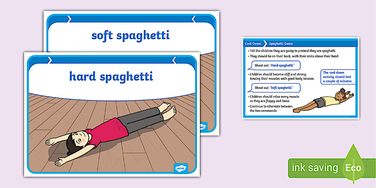 Spaghetti Game Cool-Down Activity Card (teacher made)