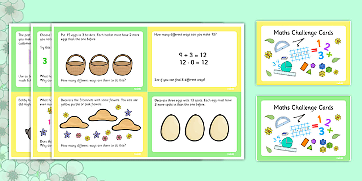 Spring Themed Maths Challenge Cards (teacher made) - Twinkl