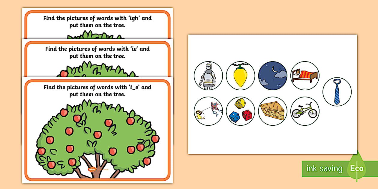 Editable Long /i/ Apple Tree Sound Sorting Game - Twinkl