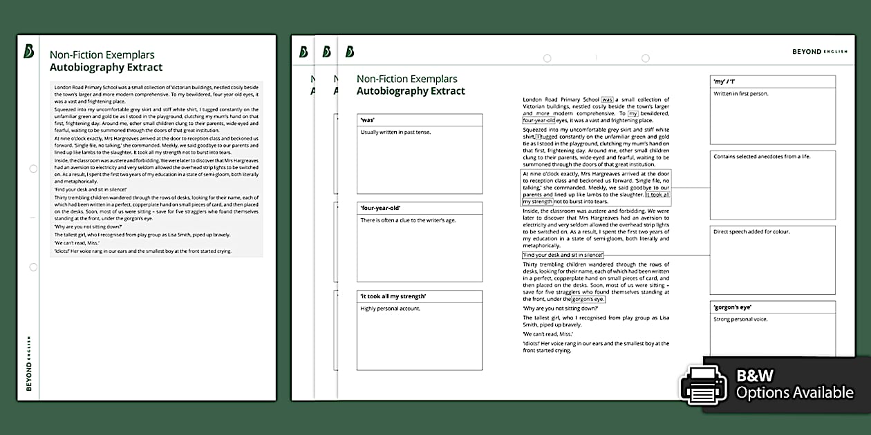 Autobiography Example | Non-Fiction Writing | Beyond English