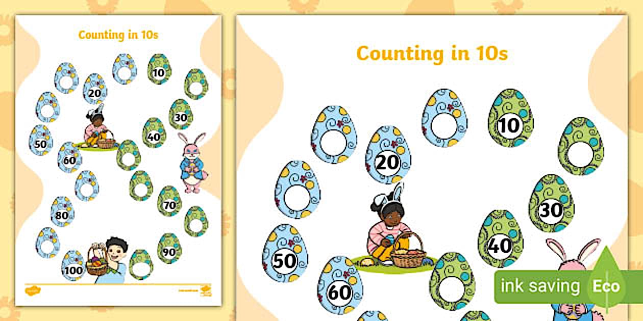 👉 Easter Missing Numbers Counting in 10s - Twinkl