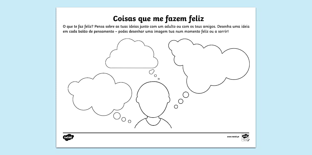 Coisas que me fazem feliz - Atividade para desenhar | Twinkl