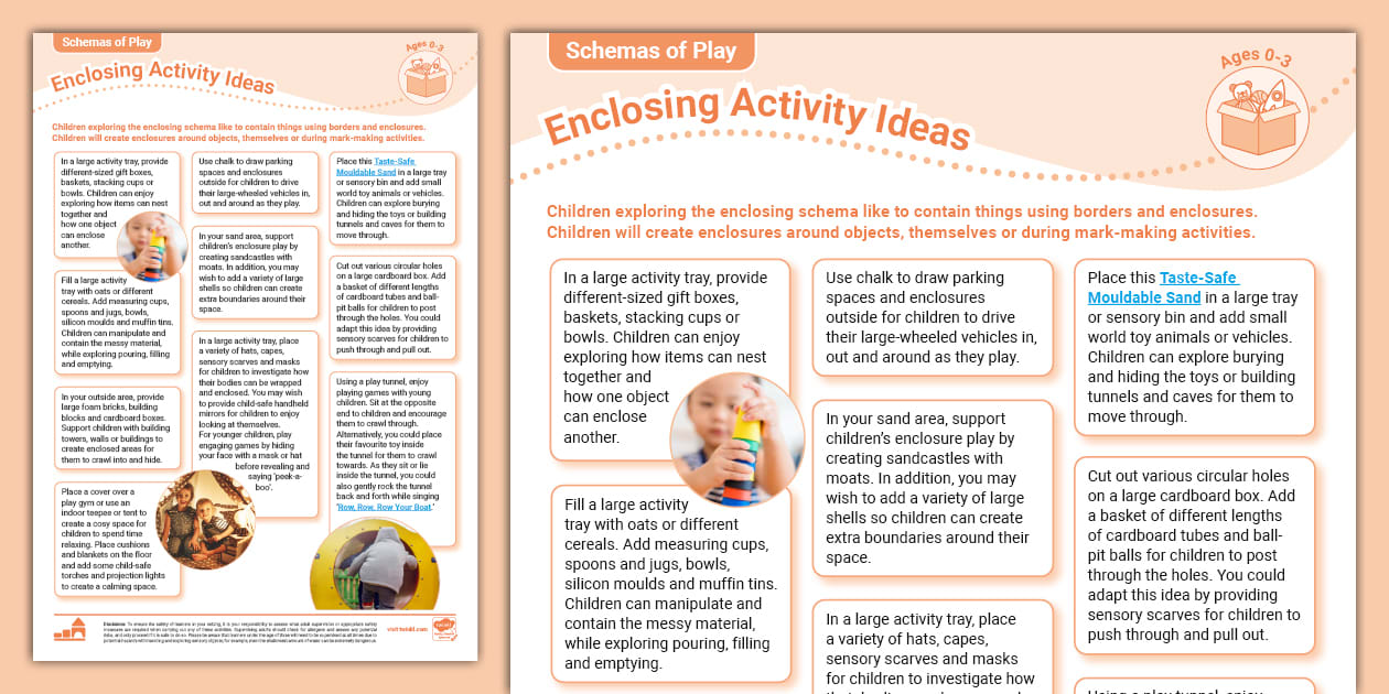 EYFS (Ages 0-3) Schemas of Play: Enclosing Activity Ideas