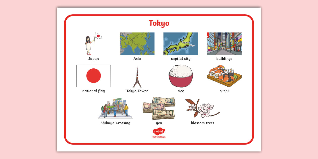 Tokyo Word Mat - Primary Literacy - Geography - Places