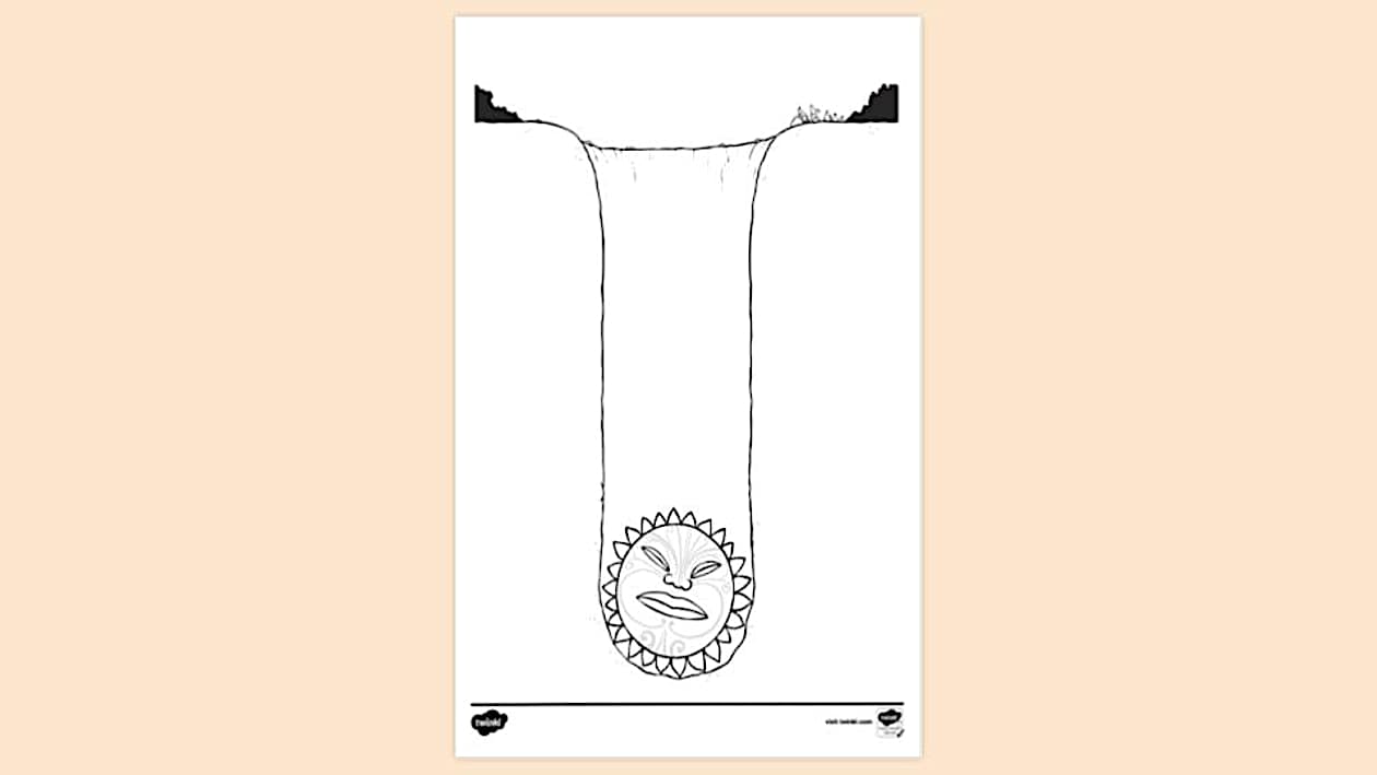 Sleeping Sun In Pit Colouring | Colouring Sheets - Twinkl