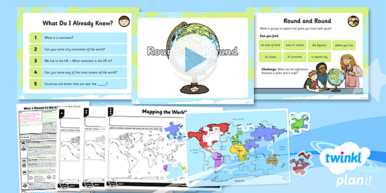 Geography: What a Wonderful World: Round and Round KS1 Lesson Pack 1