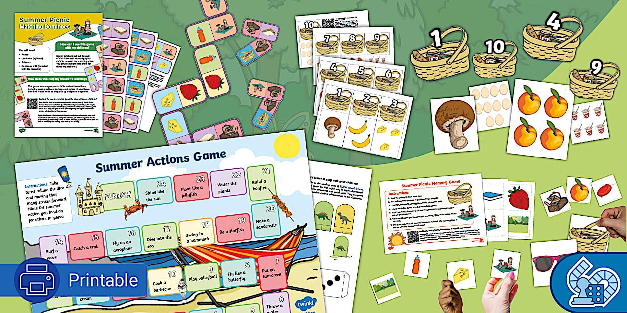 Summer Picnic Games Pack (Teacher-Made) - Twinkl