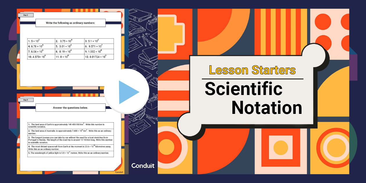 Scientific Notation - Five Lesson Starters PowerPoint