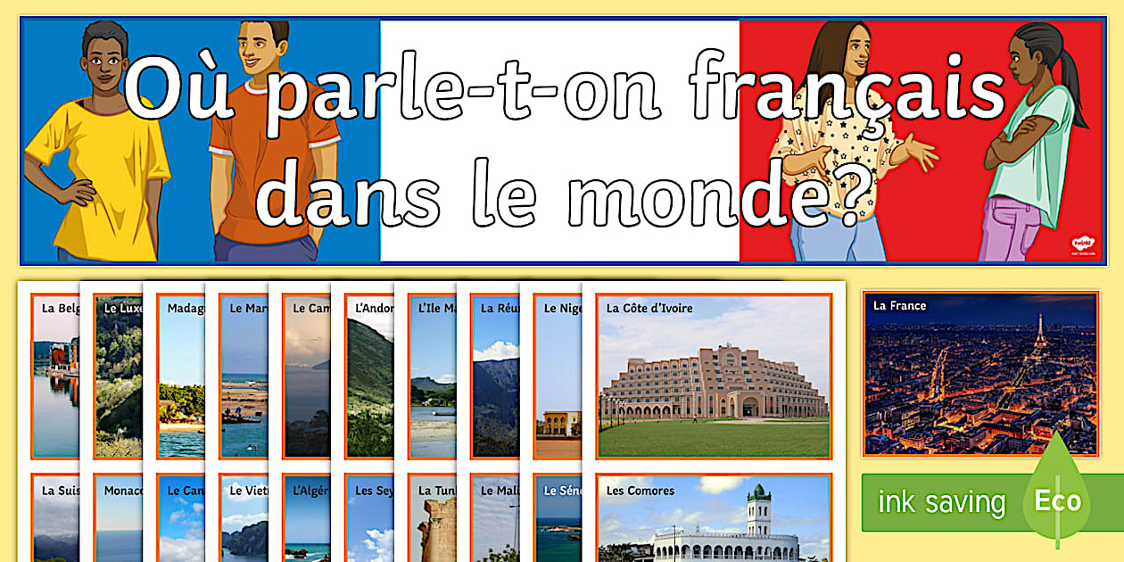 French Speaking Countries Photo Display Pack French - Twinkl