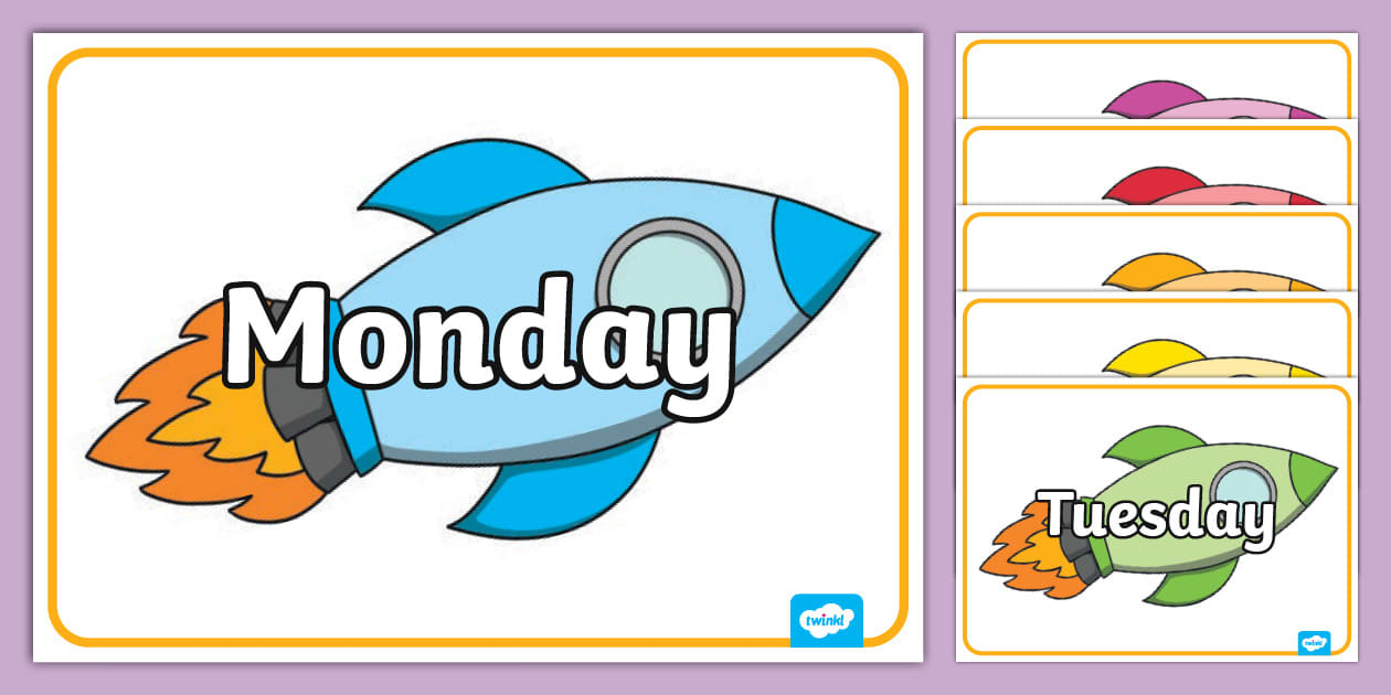 Days of the Week on Firework Rockets (teacher made) - Twinkl