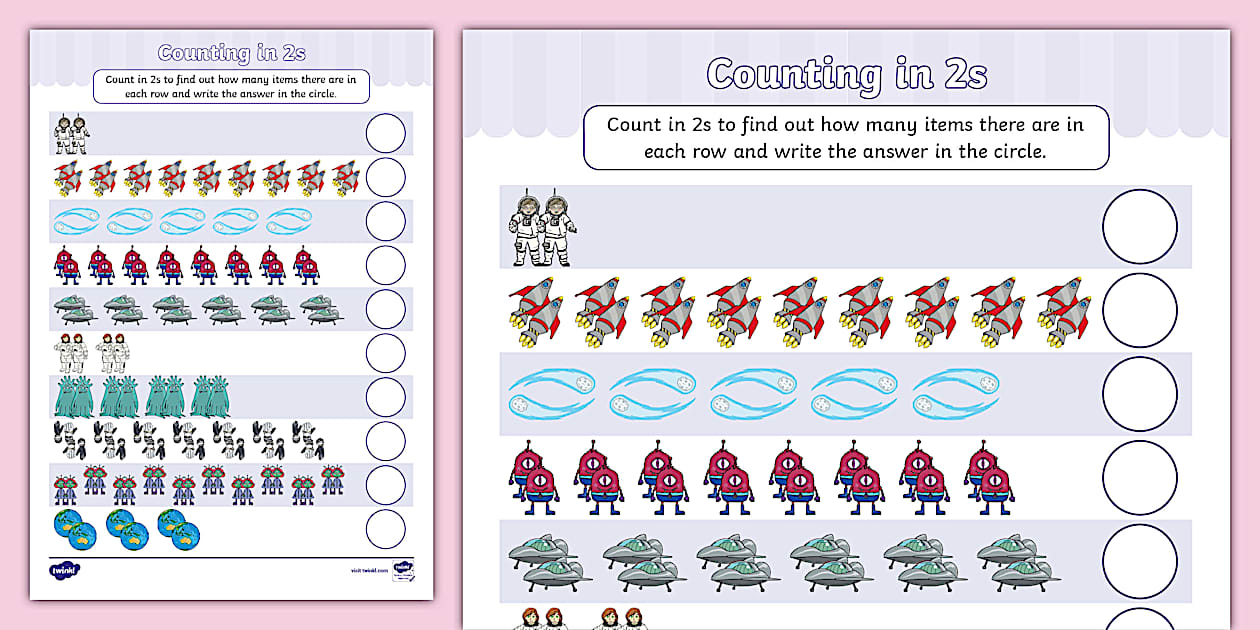 👉 Space Counting in 2s Activity Sheet (Teacher-Made)