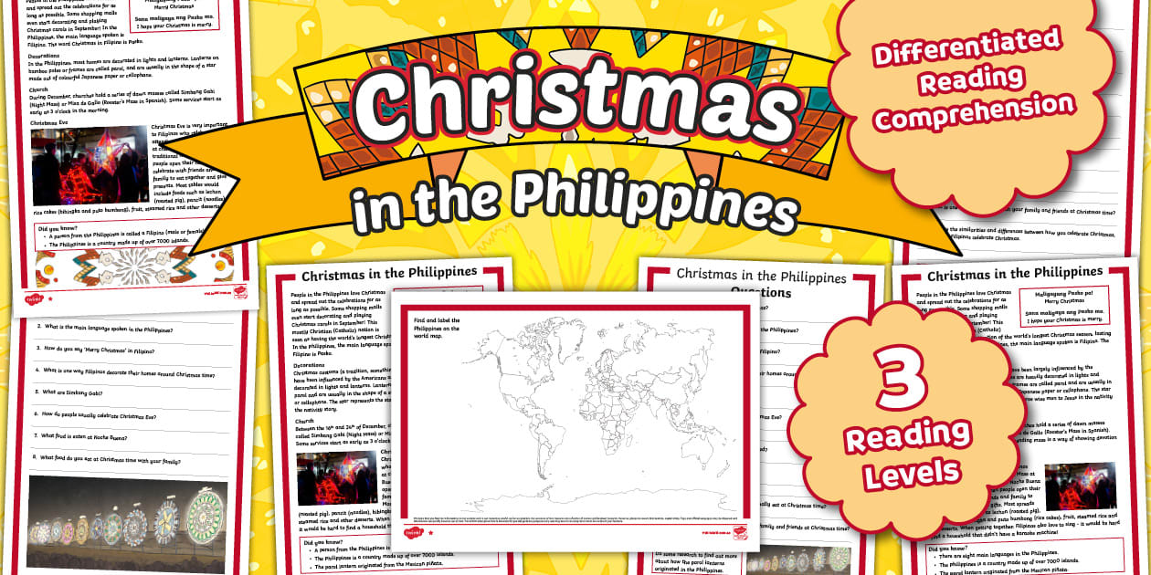 Christmas in the Philippines Differentiated Reading Comprehension