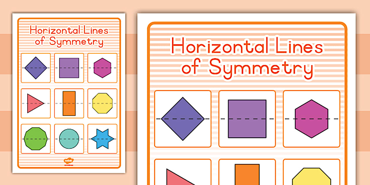 Grade 1: Horizontal Lines of Symmetry Display Poster