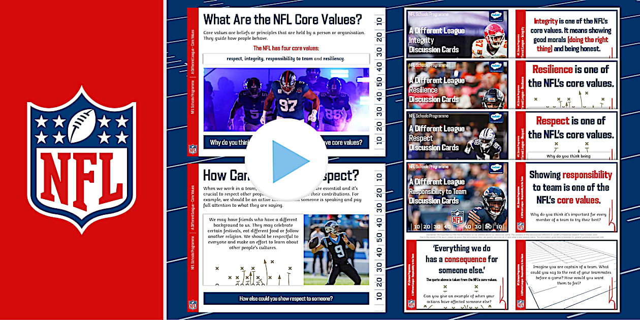 FREE! - ‘A Different League’: NFL Core Values Activity Pack | Twinkl