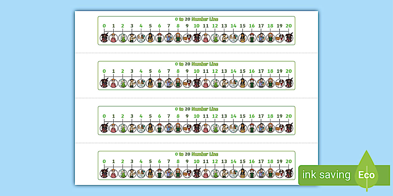 Peter Pan Number Lines 0 20 (Hecho por educadores) - Twinkl