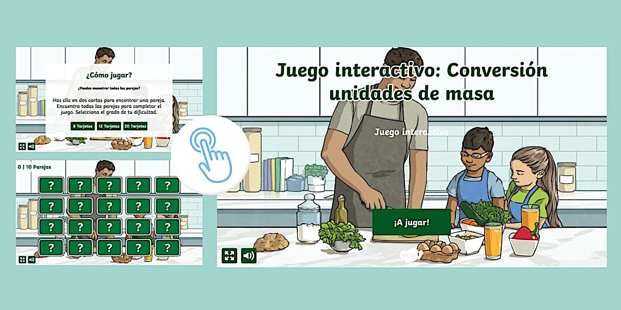 Juego interactivo: Conversión unidades de masa - Twinkl