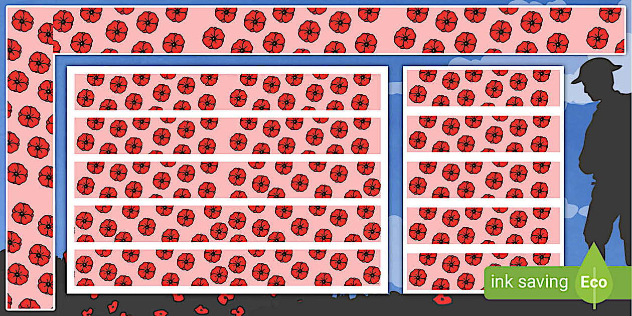 Remembrance Day Display Poppy Border - Teaching Resources