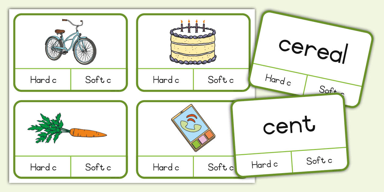 Grade 3 Phonics: Hard and Soft c Peg Card Activity - Twinkl