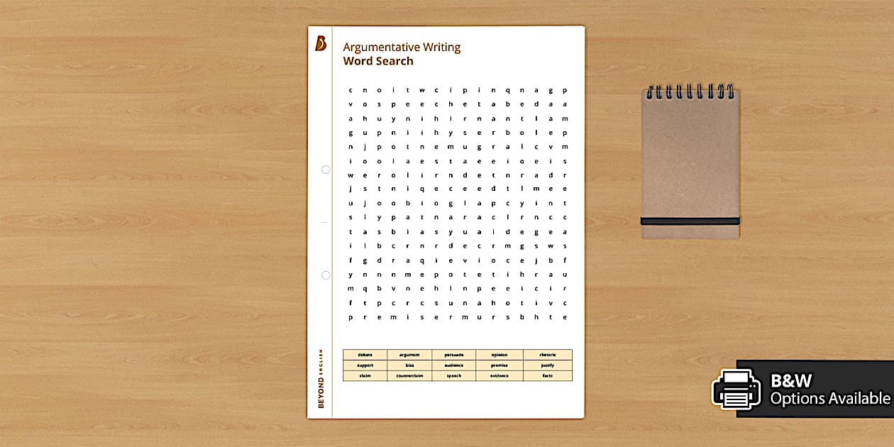 Argumentative Writing Word Search (teacher made) - Twinkl