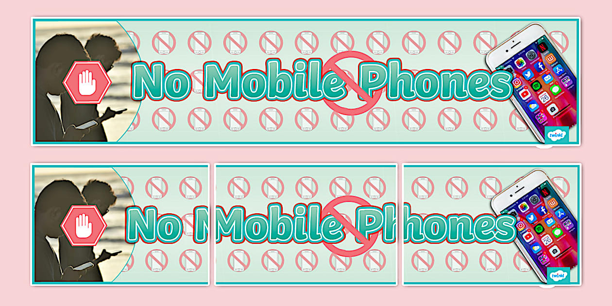 No Mobile Phones Photo Display Banner (teacher made)