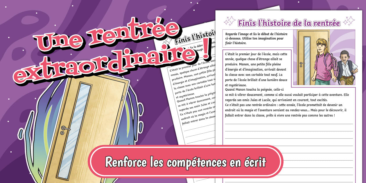 Activité : Finis l'histoire de la rentrée scolaire