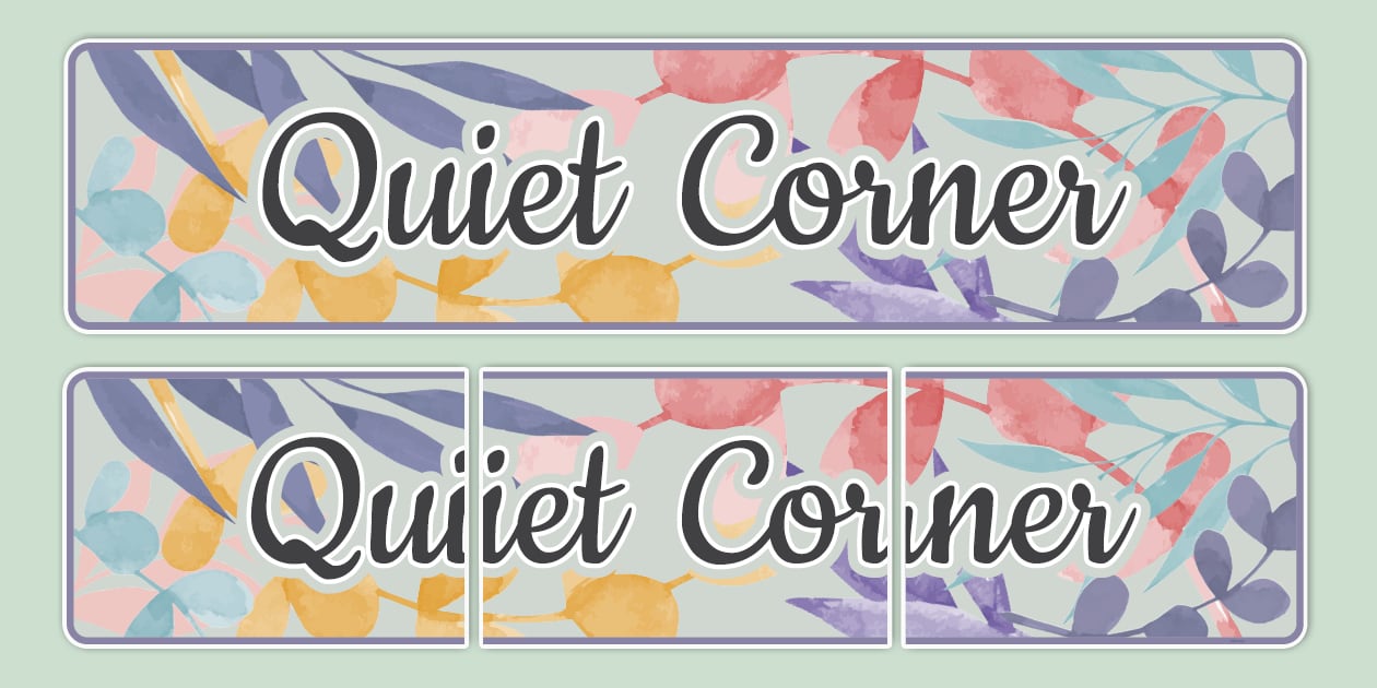 Colourful Botanical Themed Quiet Corner Display Banner