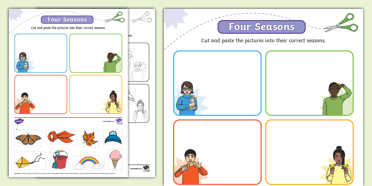 SASL Four Seasons Activity Sheet (Hecho por educadores)