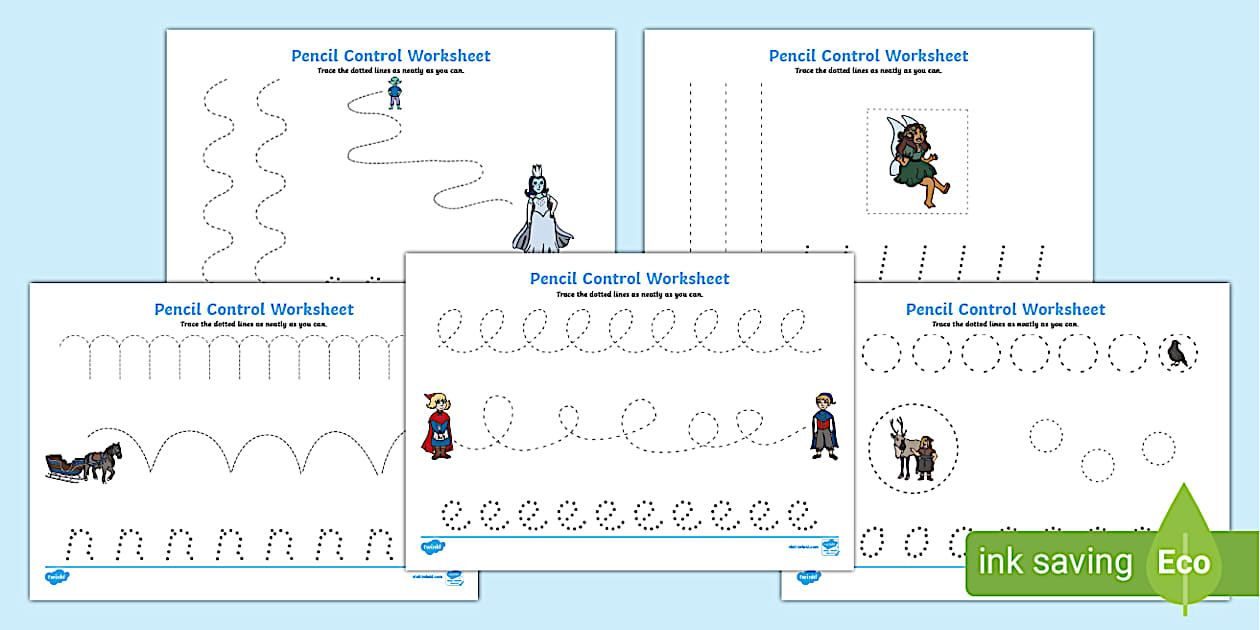 The Snow Queen Pencil Control Sheets - Twinkl