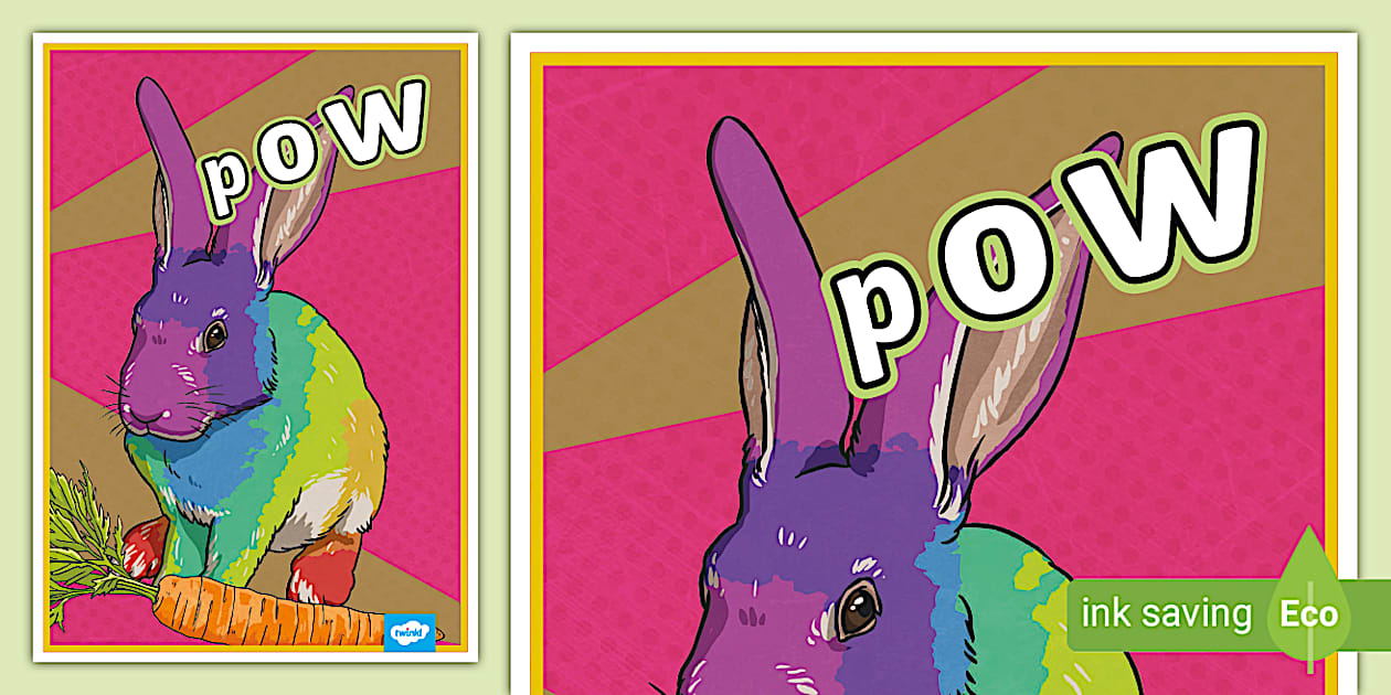 Rabbit Pop Art Display Poster (Teacher-Made) - Twinkl