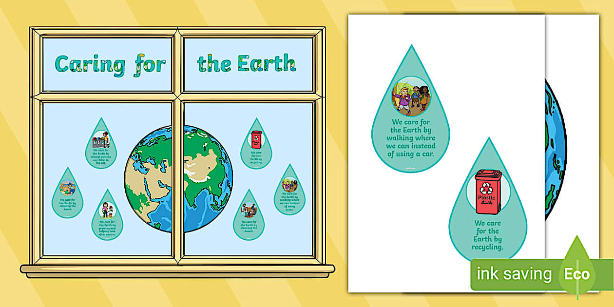 Caring for the Earth Window Display (teacher made) - Twinkl