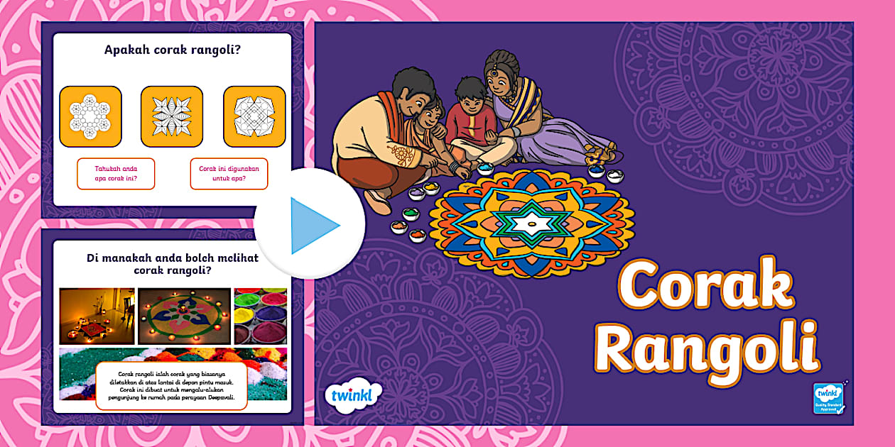 Corak Rangoli PowerPoint Sempena Cuti Deepavali - Twinkl