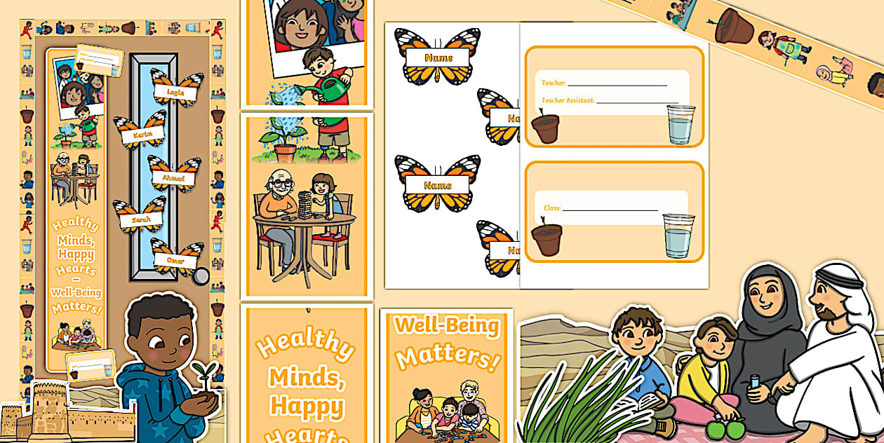 Well-Being Themed Door Display (teacher made) - Twinkl