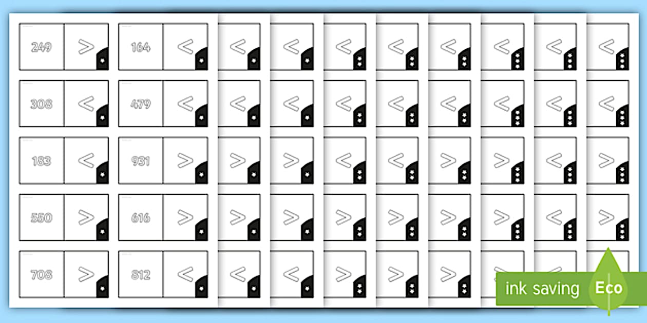 Editable Order and Compare 3-Digit Numbers Differentiated Dominoes