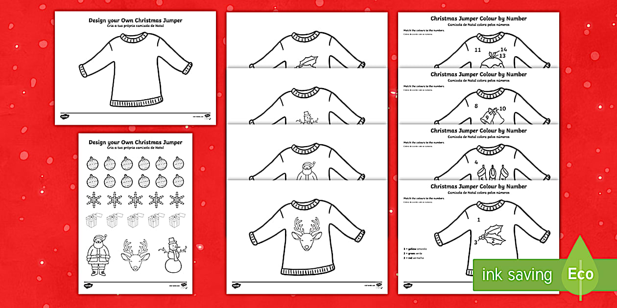 Christmas Jumper Activity Pack English/Portuguese