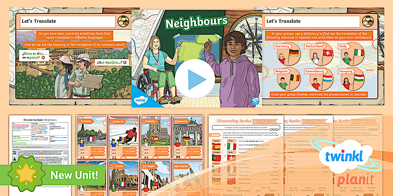 👉 PlanIt Year 6 Spanish Lesson: Neighbours (teacher made)
