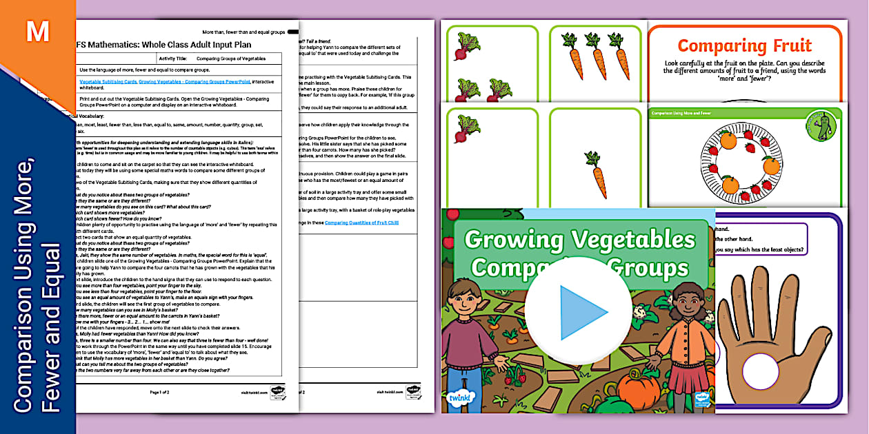 Maths Comparing Vegetables Adult Input Plan & Resource Pack